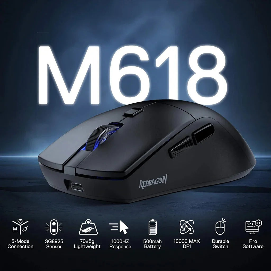 Redragon M618 AZZMACH Lite 10K DPI Wireless Gaming Mouse