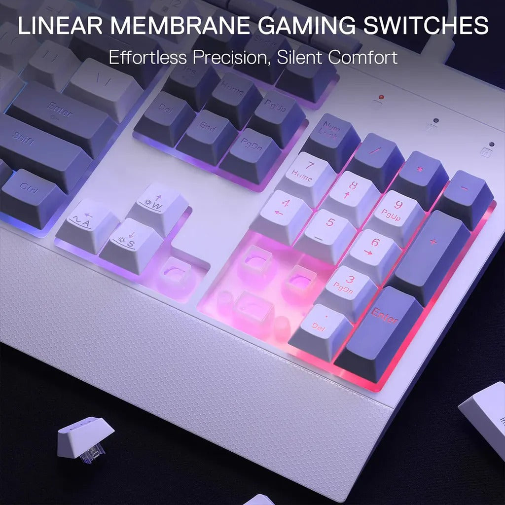 Redragon S151 RGB K525 Membrane Keyboard & M616 Mouse Combo (White)