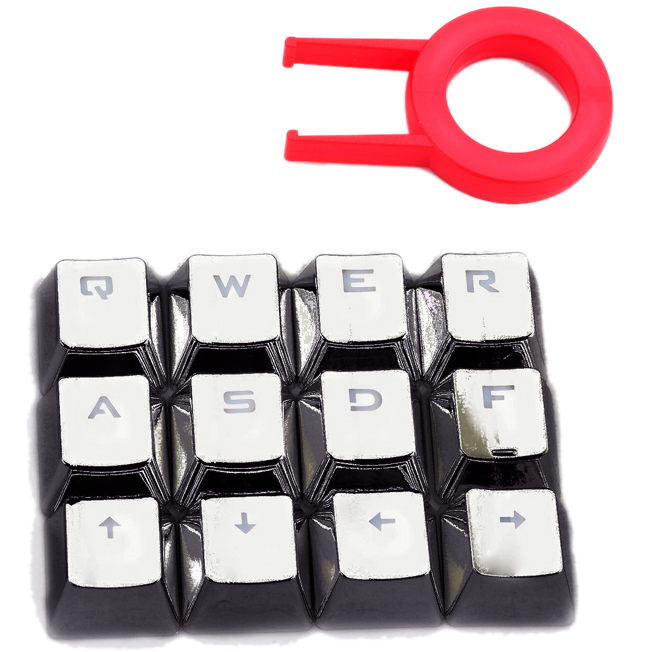 Buy Now - Redragon A103GR 12 Chrome keycaps with Key Puller